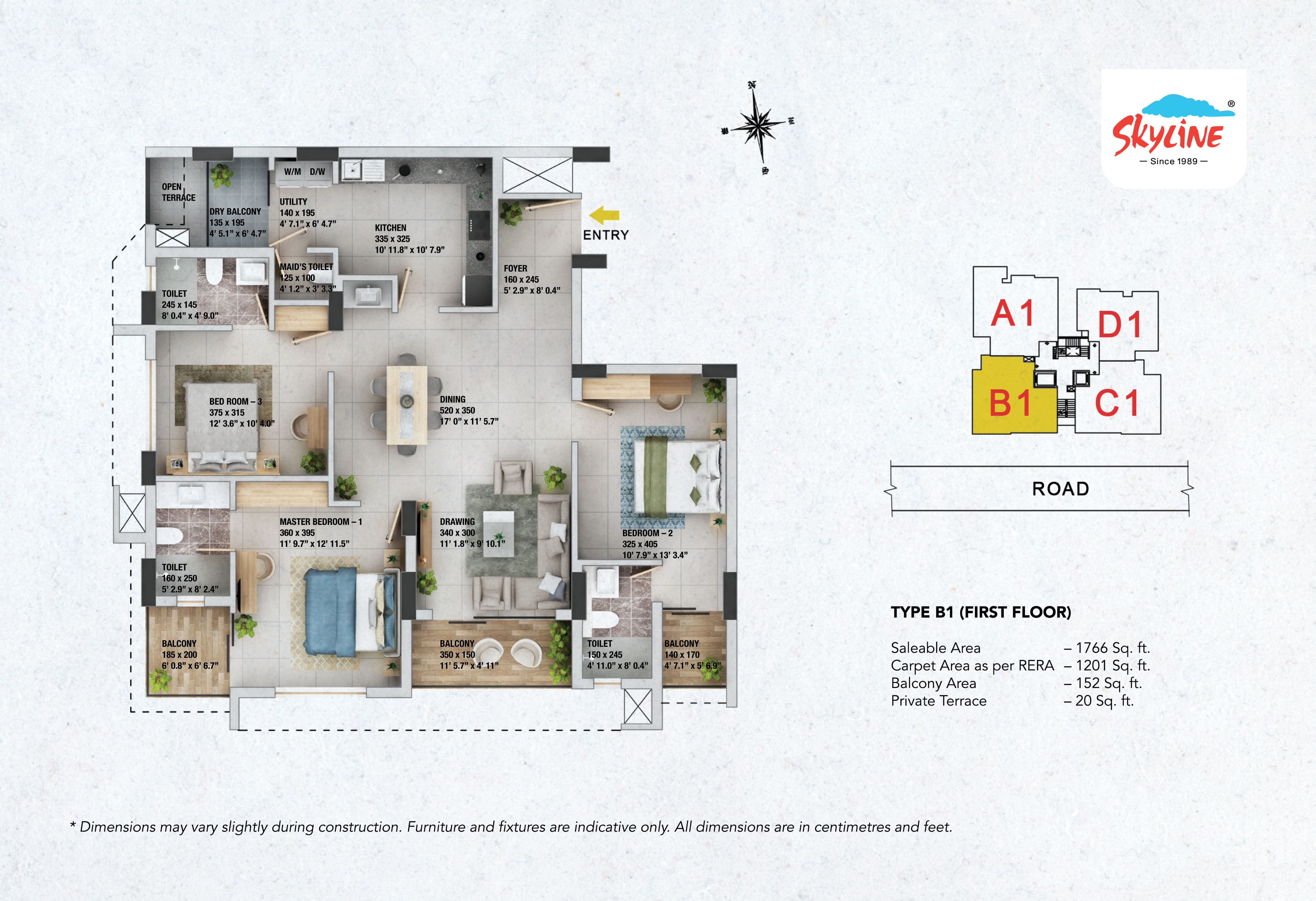 Skyline Zen – 3 BHK Flats for Sale at Elamakkara, Kochi