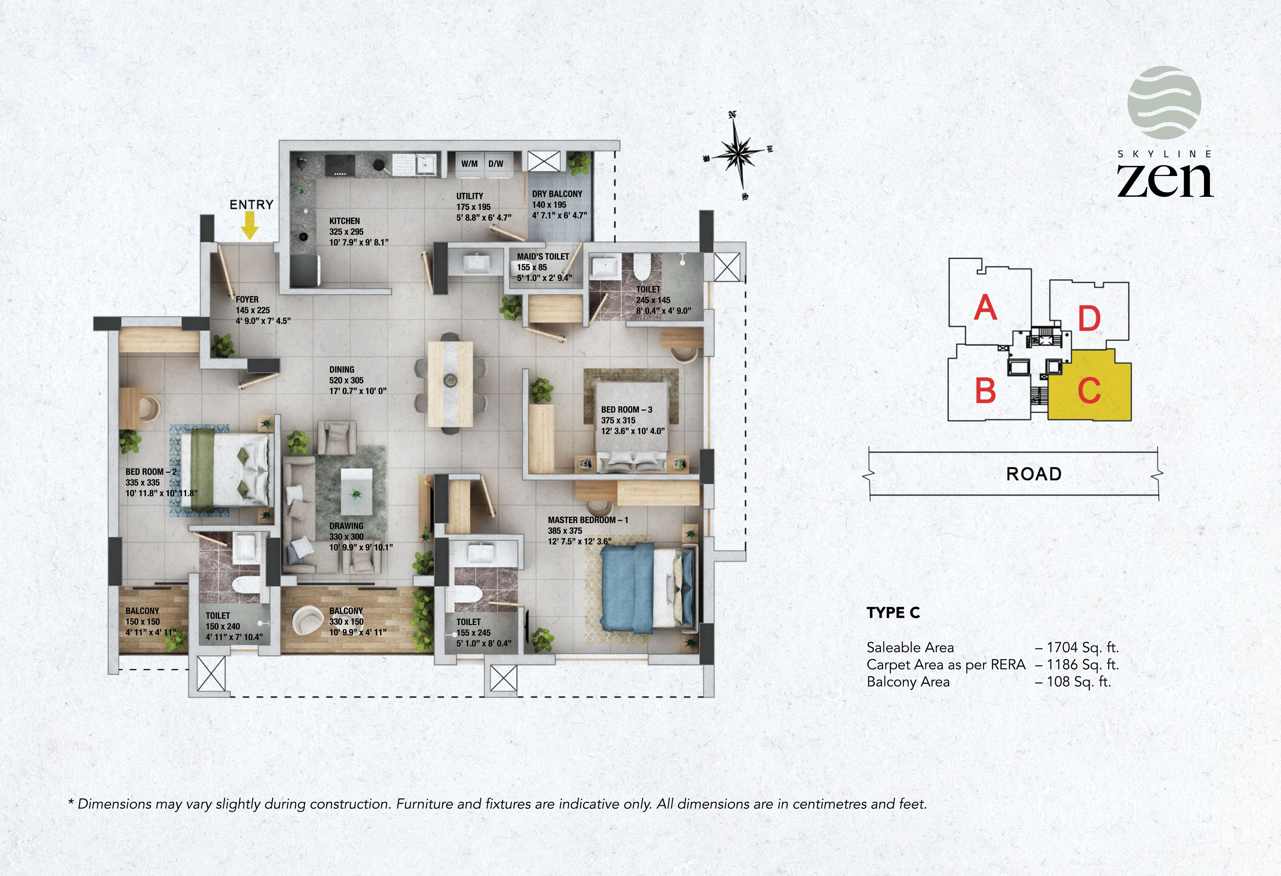 Skyline Zen – 3 BHK Flats for Sale at Elamakkara, Kochi