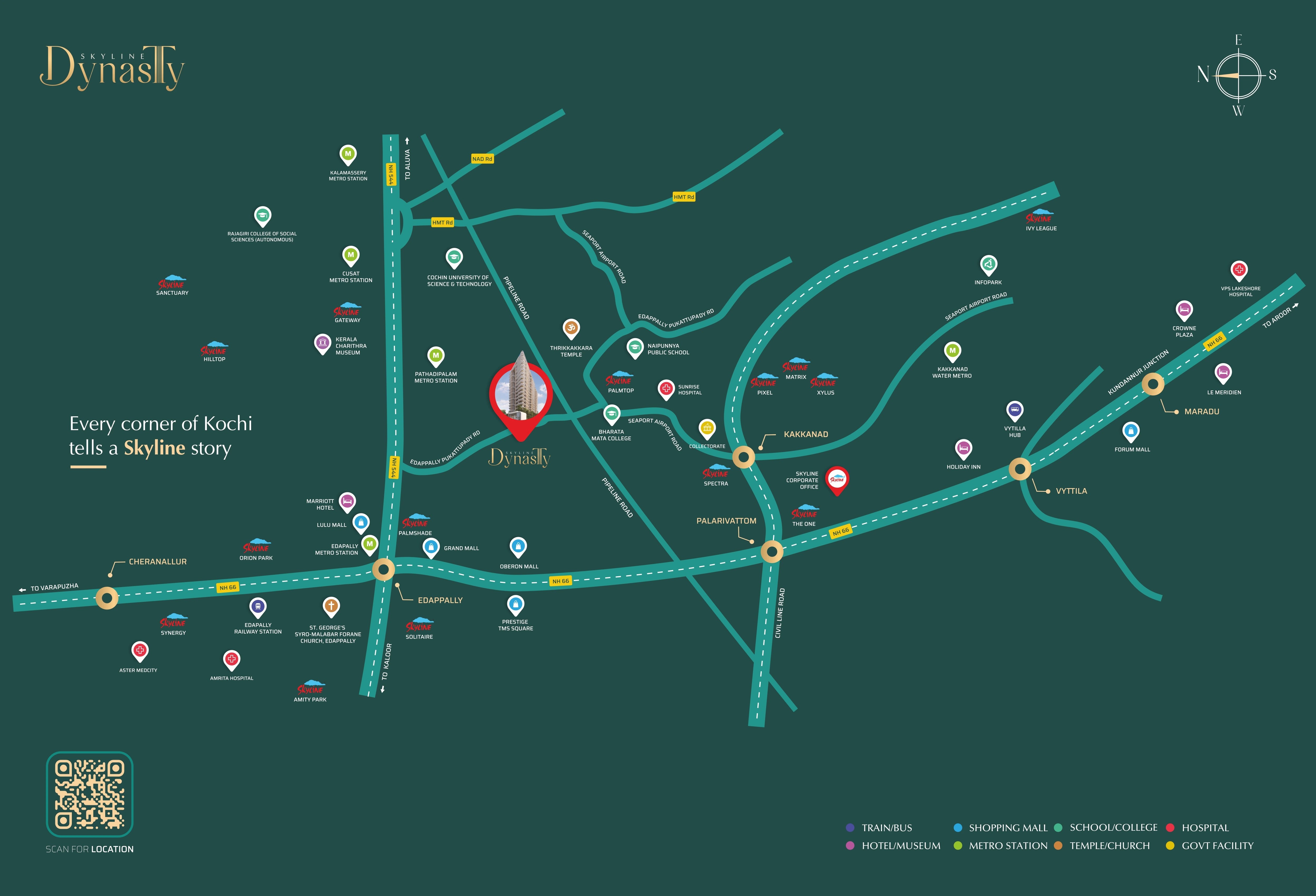Skyline Dynasty - 3 and 4 BHK Flats, Edapally | Premium Flats Kochi