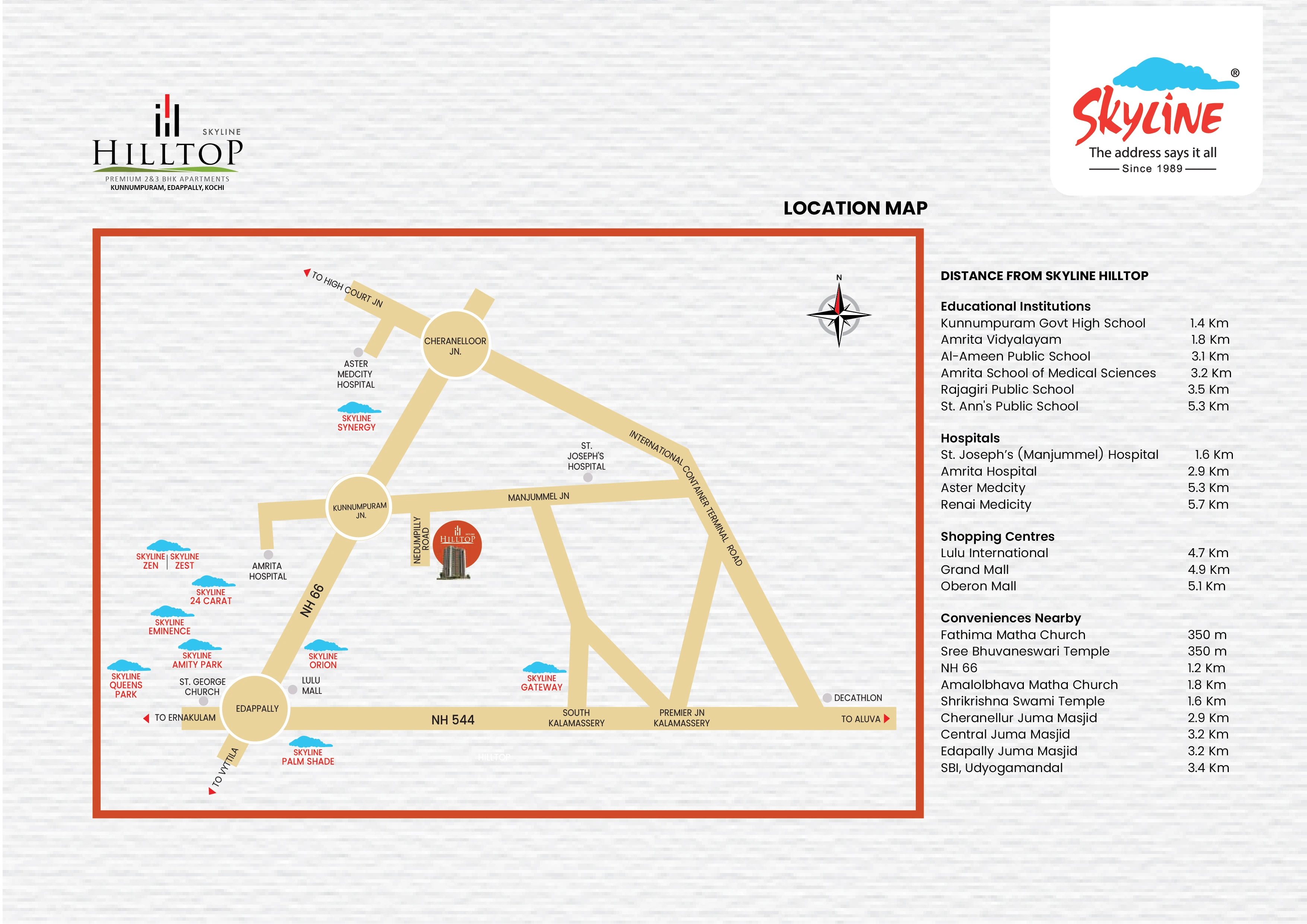 Skyline Hilltop - Premium 2&3BHK Apartments in Edapally, Kochi
