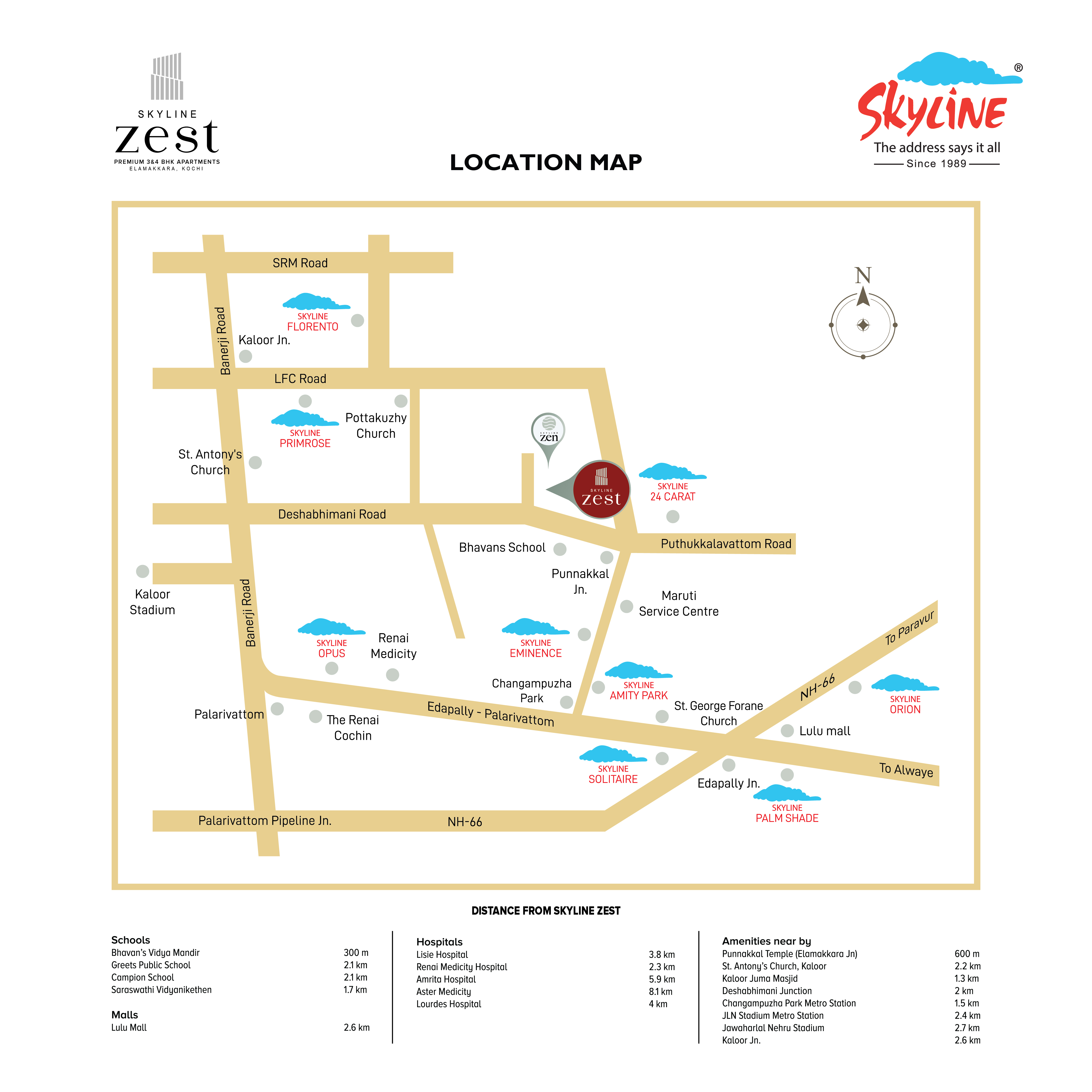 Skyline Zest – 3 & 4 BHK Apartments In Elamakkara, Kochi